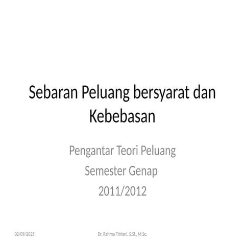Sebaran Peluang Bersyarat Diskrit dan Kontinu.pptx