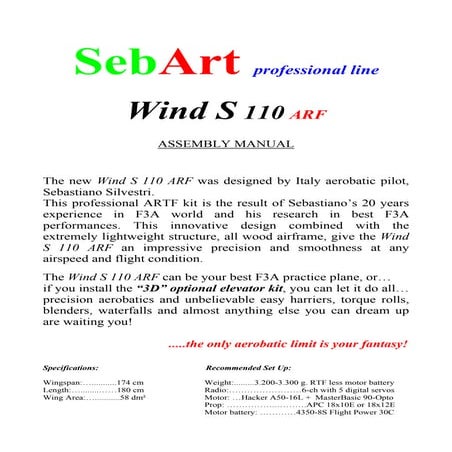 Sebart Wind S 110e assembly manual | PDF