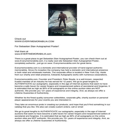 Sebastian Stan Autographed Memorabilia | DOCX