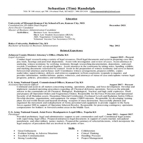 Sebastian tim randolph resume 3.7.20 | Legal Services Industry | Industries
