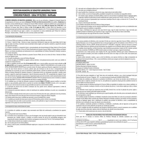Edital CONCURSO PÚBLICO – Edital: Nº 01/2013 - Retificado | PPT
