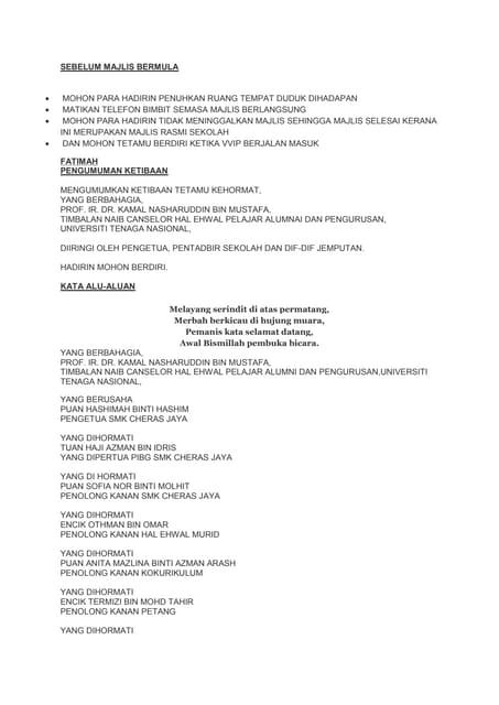 TEKS PENGACARA MAJLIS PERASMIAN KARNIVAL STEM | PDF