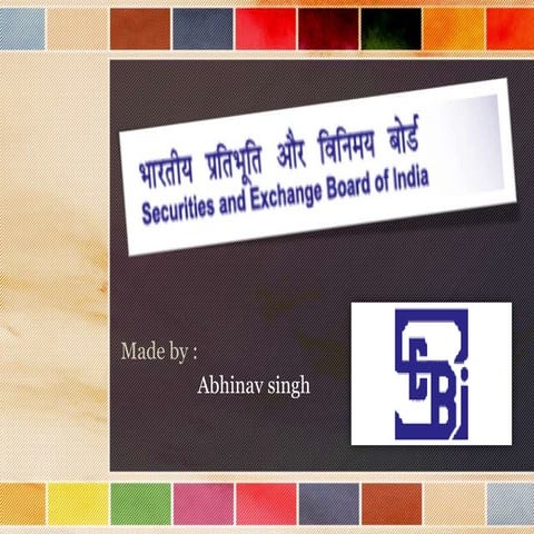 SEBI | PPTX | Financial Regulation | Economy