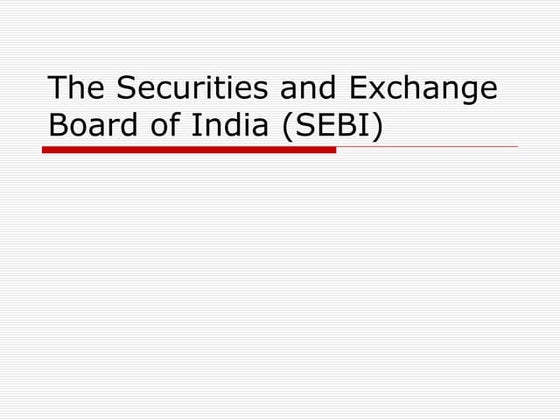SEBI ACT | PPT