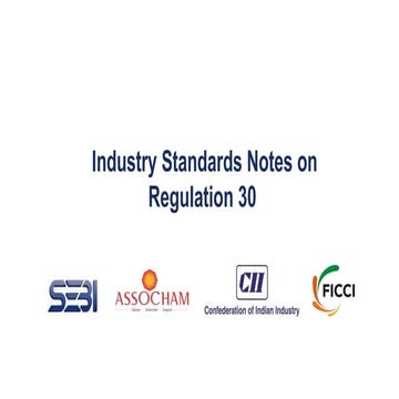SEBI Industry Standards on Regulation 30 | PPTX