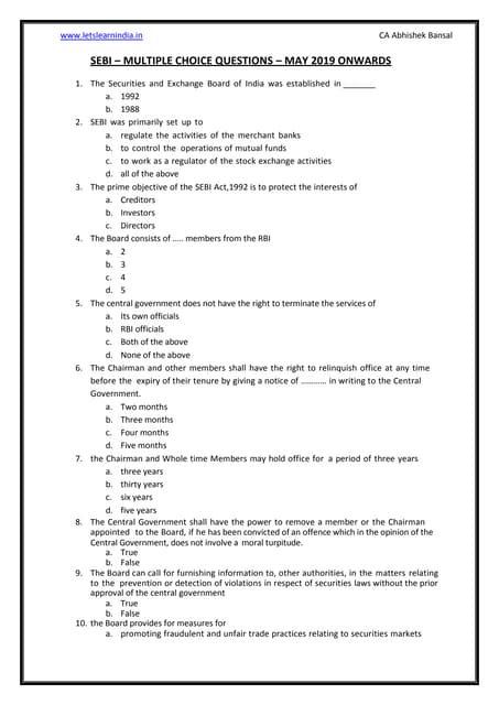 Secretarial practice MCQs | PDF | Business Accounting & Finance | Business
