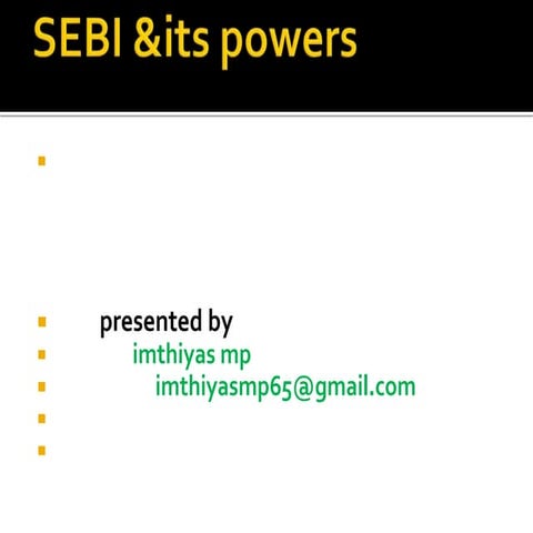 Sebi and its roles | PPT