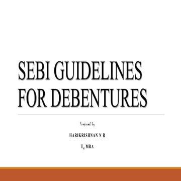 Sebi guidelines for debentures | PDF