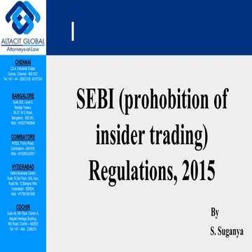 Sebi (prohibition of insider trading) regulations, 2015 | PPTX