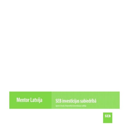 SEB bankas investīcijas sabiedrībā. | PDF