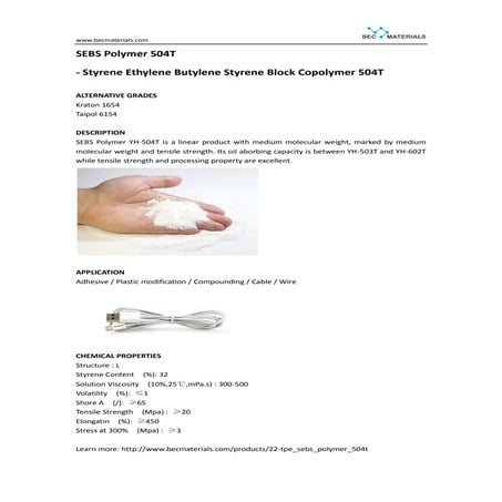 SEBS Polymer 504T - SEBS Block Copolymer 504T | PDF