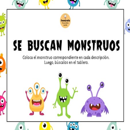 Se buscan monstruos.actividad atencion y concentracion | PDF