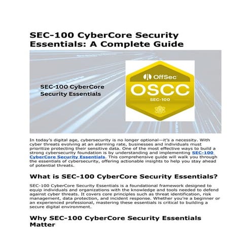 SEC-100 CyberCore Security Essentials_ A Complete Guide.docx