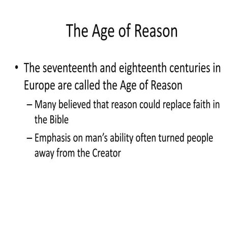 Ch. 9 Sec. 2 "The Age of Reason" | PPT