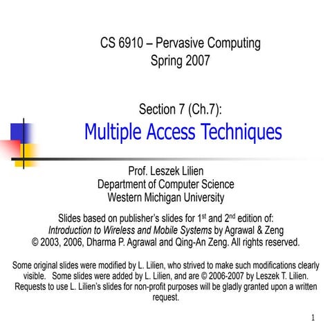 Sec.7--Multiple Access Techniques | PPT | Computer Networking | Computing