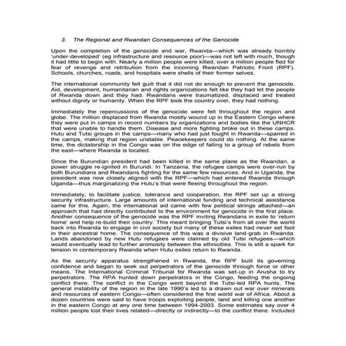 Sec 3 The Regional And Rwandan Consequences Of The Genocide | PDF