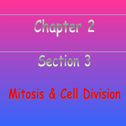 Sec.3, cell cycle & cell division | PPT | Biological Sciences | Science