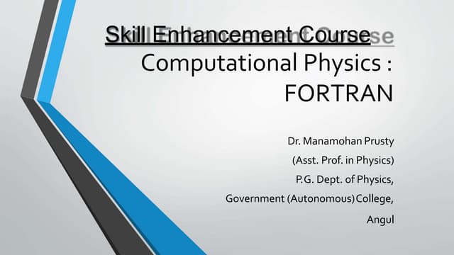Fortran Theory And Basic Linux Fundamentals Ppt