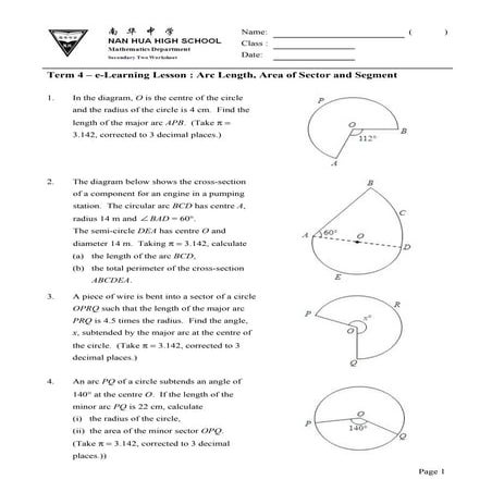 Sec 2 Term 3 Arc Length 01 97 | DOC | Geography | Science