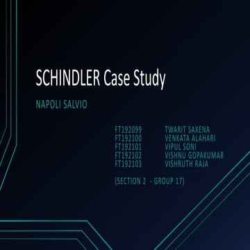 Schindler- Case Study | PPT
