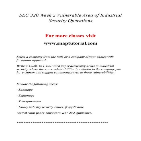 Sec 320 Enhance teaching / snaptutorial.com | Business | Business and Finance