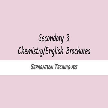 Sec 3 Chem/Eng AA Brochures | PDF