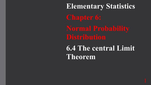 Central limit theorem | PPTX