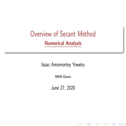 Secant Iterative Method Ppt 9730