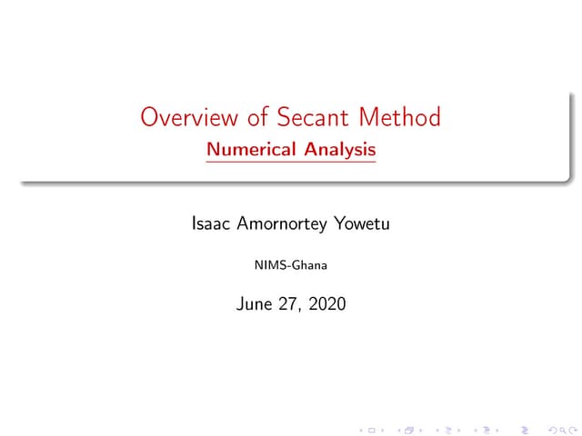 Secant Iterative Method Ppt 9730
