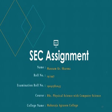 SEC Assignment - Gas to Electricity [Mausam] | PDF