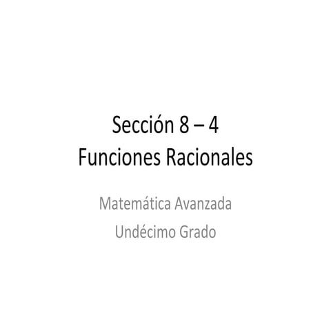 Funciones Racionales | PPT