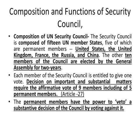 Security Council ppt in Public International Law | PPT
