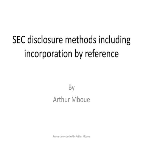 Sec disclosure methods including incorporation by reference | PPTX