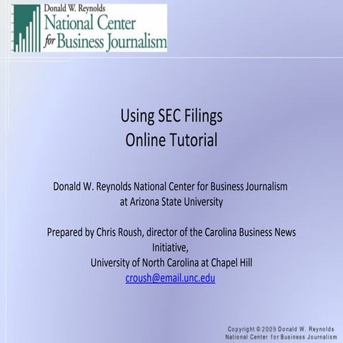 SEC Filings Tutorial | PPT