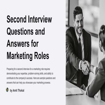 Second Interview Questions and Answers for Marketing Roles | PPT