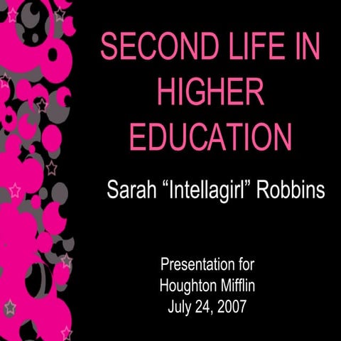 Second Life Education Presentation | PPT
