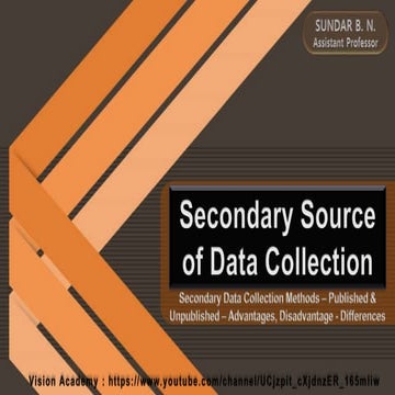 Secondary Source of Data Collection - Published & Unpublished | PDF