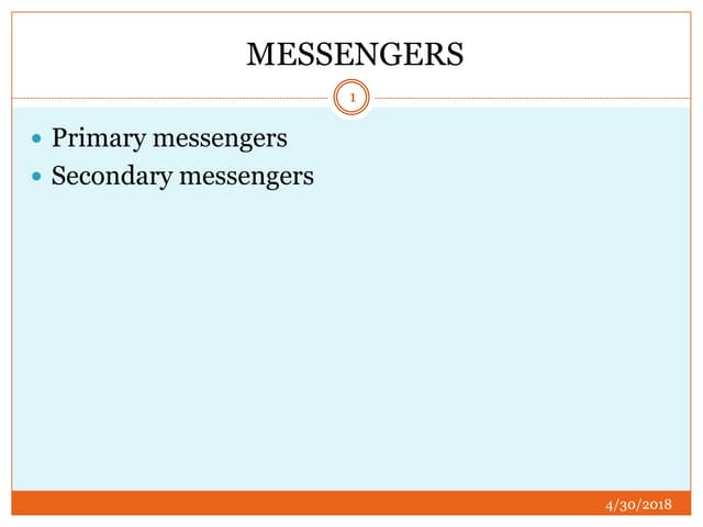 Secondary messengers system | PPTX