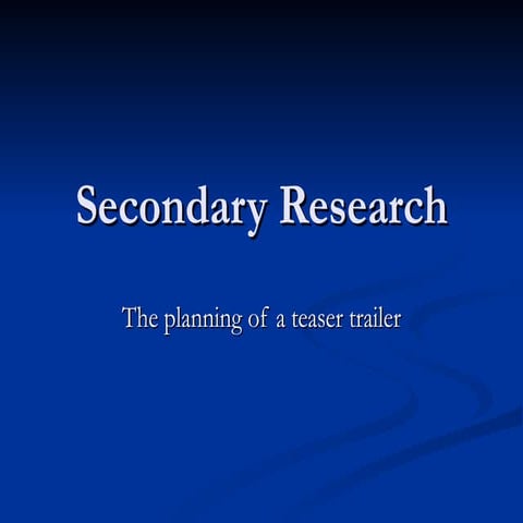 Secondary Research | PPT