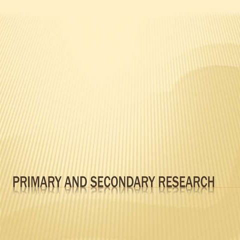 Secondary research | PPT