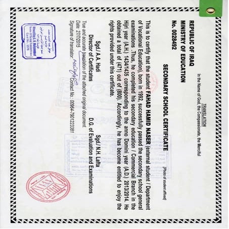 Secondary school certificate | PDF