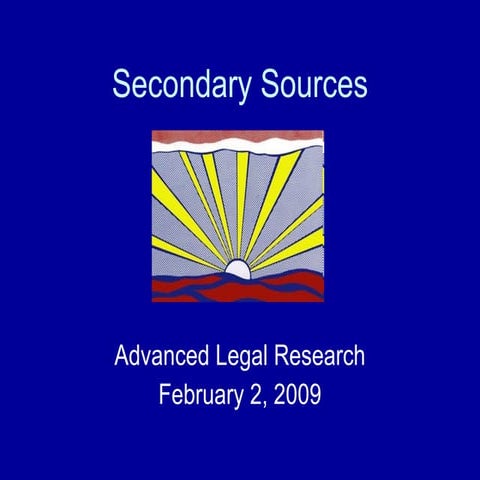 Legal Secondary Sources Presentation | PPT