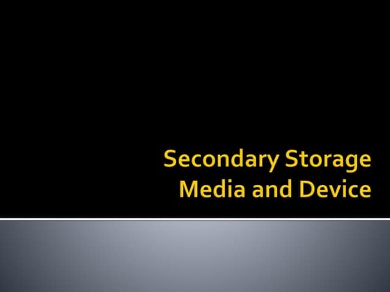 secondary storage devices | PPTX
