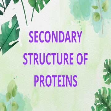 Secondary structure of proteins.pptx (Biochemistry) | PPTX