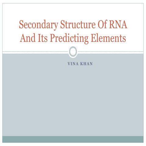 Secondary Structure Of Rna And Its Predicting Elements Ppt