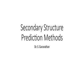 Secondary Structure Prediction Methods Pptx