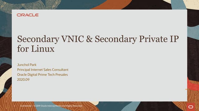 Linux에서 Secondary Vnic와 Secondary Private Ip 추가 방법 Ppt