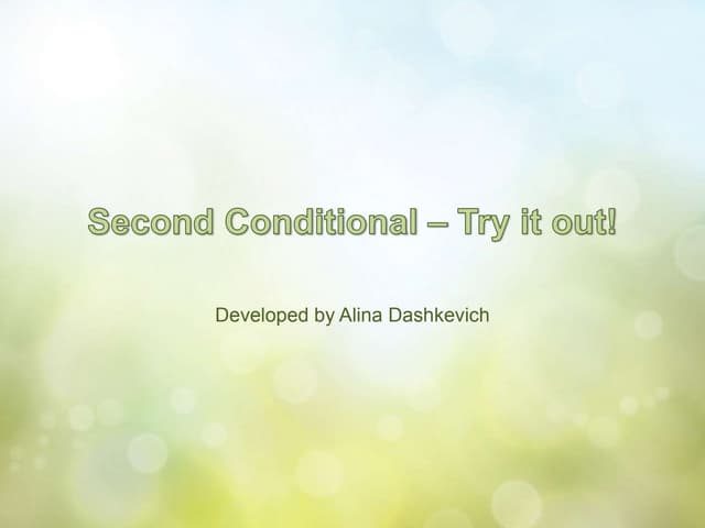 First and second conditional | PPTX