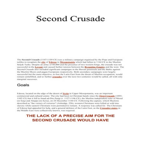 Second Crusade | DOCX