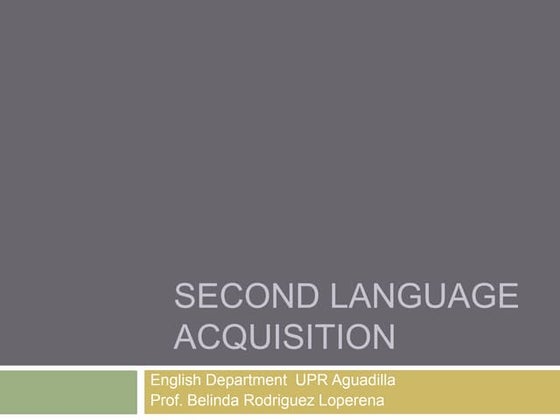 Stages of Learner Language Development | PPT